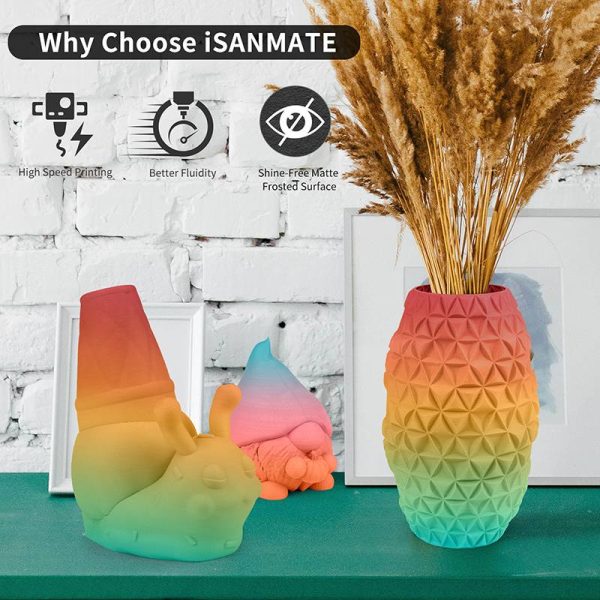 iSANMATE PLA+ HIGH SPEED MATTE RAINBOW COLOR 01 - 1.75mm Filament ...